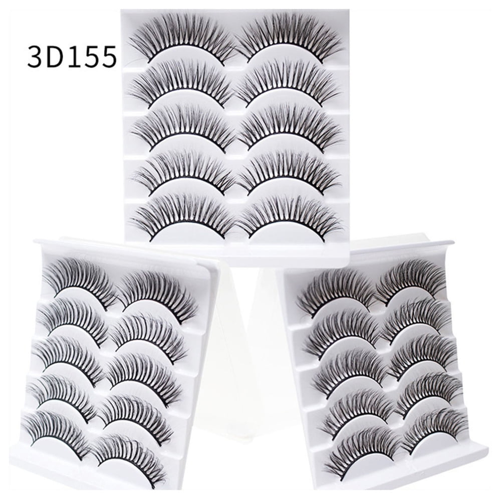 5 Pairs Dense Soft Artificial Eyelashes Charming Look Curling up ...