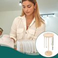 1set Rotatable Round Wooden Necklace Displays Stands Necklace Organizer ...