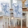 Chair Covers Set of 4 Coastal Conch Chair Slipcover Protector Stretch ...