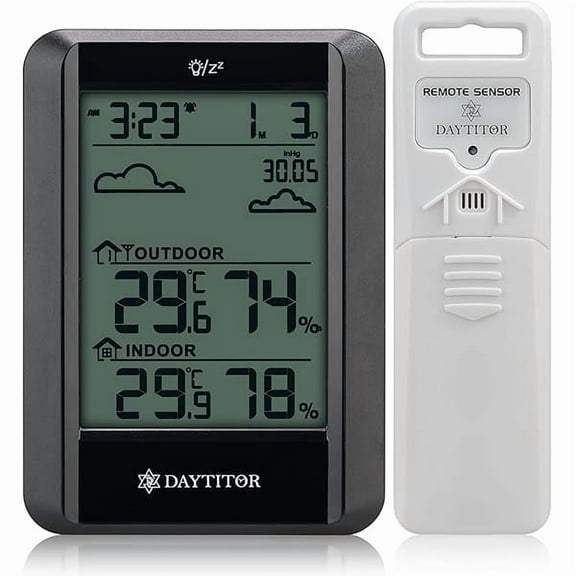 ZLCWeather Station Wireless Indoor Outdoor Thermometer with Heat Dew ...