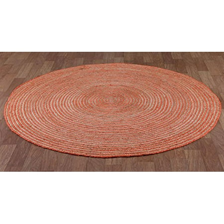 Earth First Natural Hemp/Cotton Racetrack Round Rug, 3-Feet by 3-Feet ...