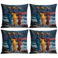 African American Woman Pillow Covers Set of 4, Coastal Ocean Blue ...