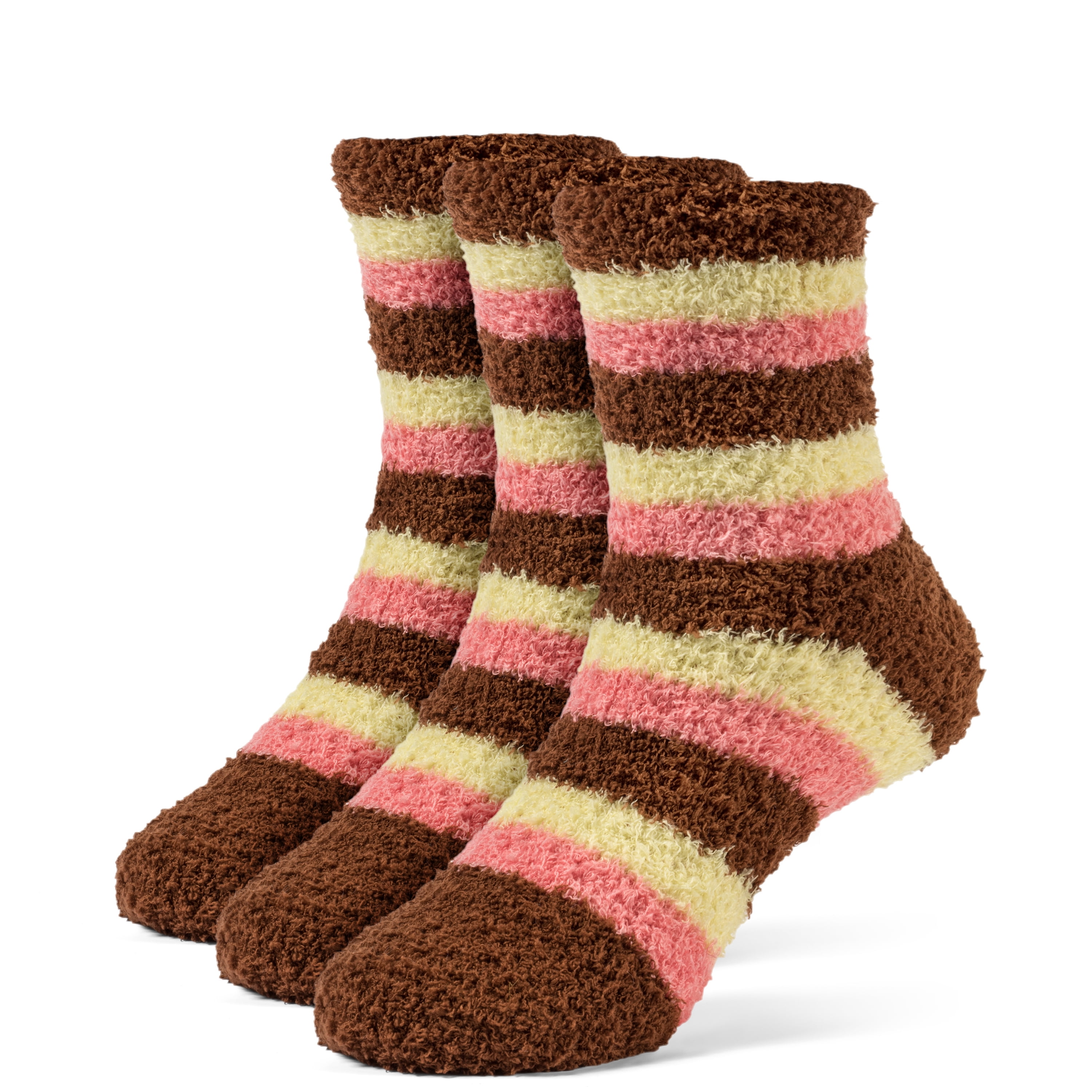Galiva Girls' Striped Fuzzy Quarter Cozy Socks - 3 Pairs - Walmart.com
