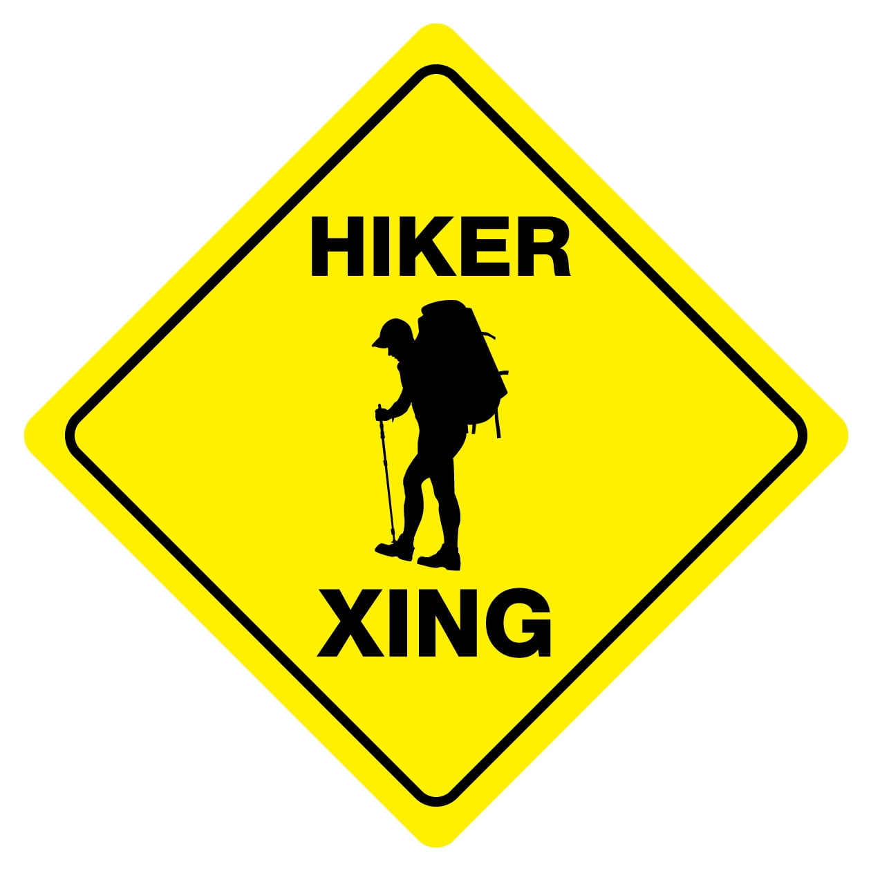 HIKER CROSSING Funny Novelty Sign - Walmart.com