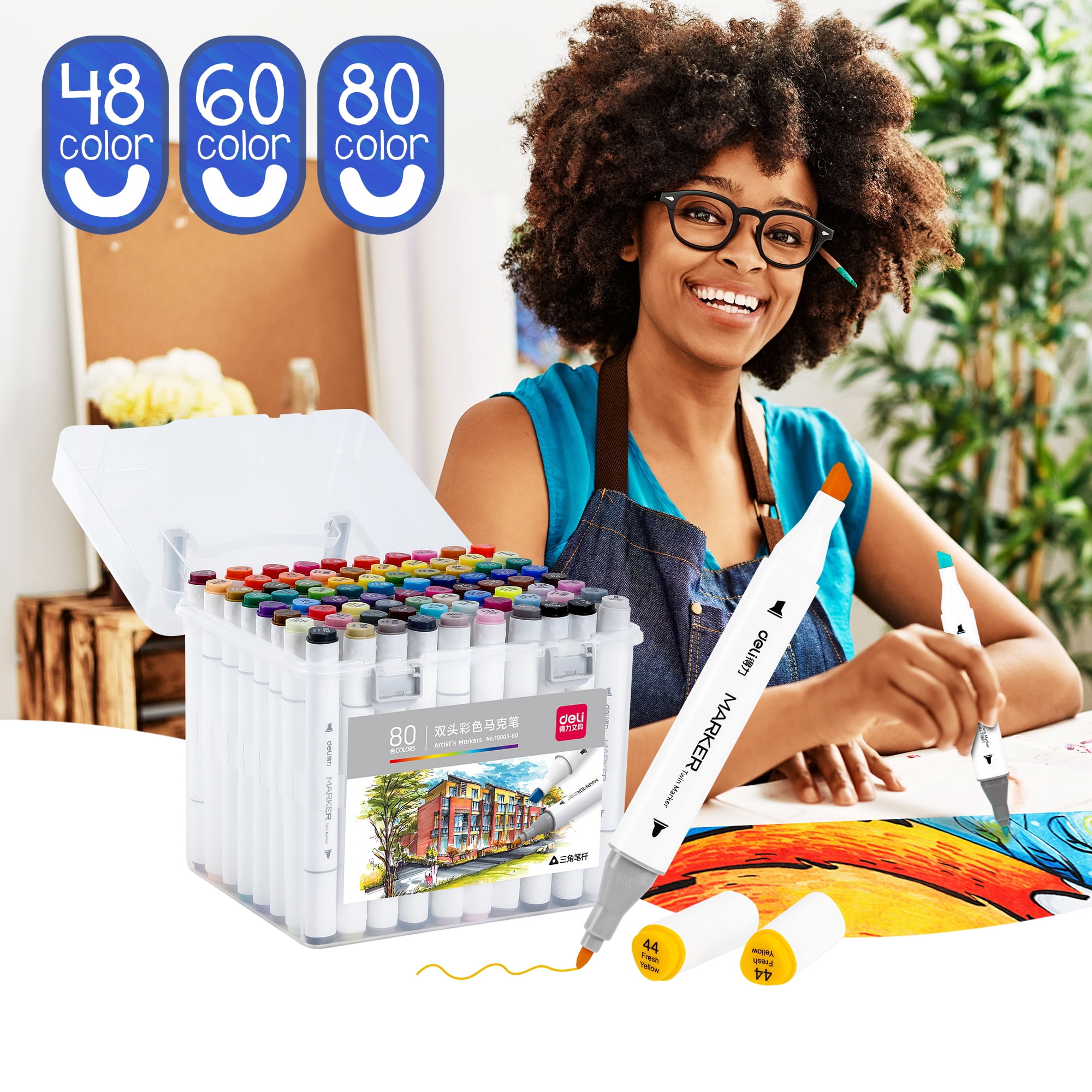 Click here for Deli 80 Colors Dual Tip Permanent Markers  Markers... prices