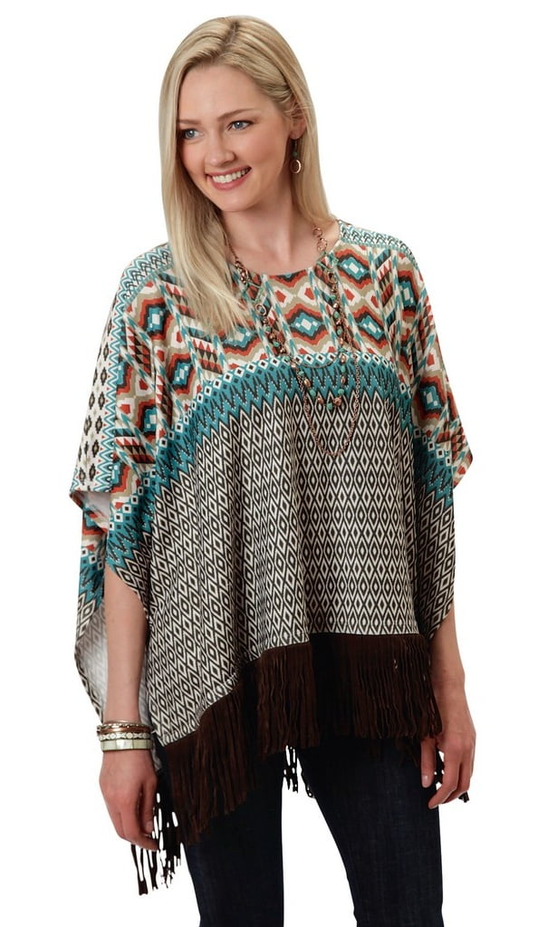 Roper Western Sweater Womens 3/4 Sleeve Brown 03-058-0514-7050 BR ...