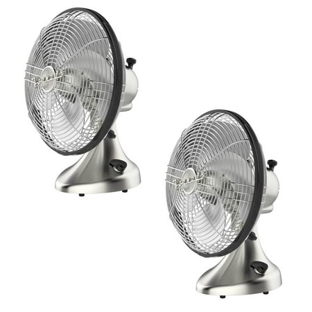 Vornado Silver Swan Vintage Deco Oscillating Room Fan, Brushed Nickel ...