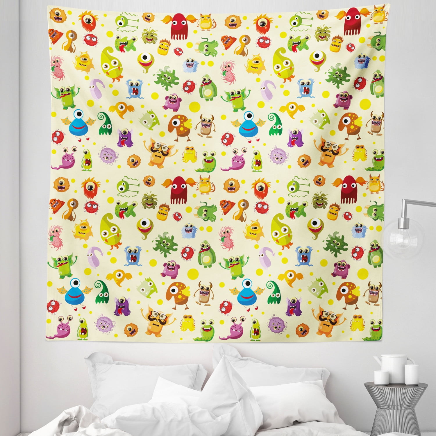 Monster Tapestry, Drawings Different Cartoon Style Characters Monsters ...