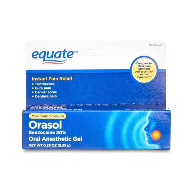 Equate Maximum Strength Benzocaine Orasol Oral Anesthetic Gel, 0.33 oz ...