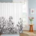 Bathroom Shower Curtain Spring Summer Grey Iris Flower Field Art ...