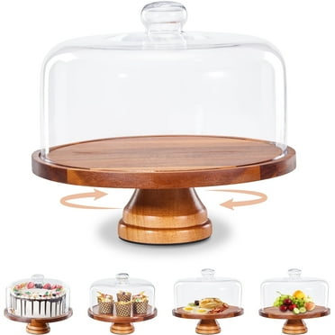 Cake Domes Cake Stand Acrylic Lid Bread Container and can be rotated ...