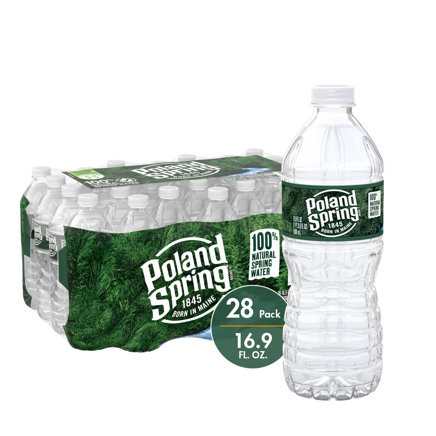 POLAND SPRING Brand 100% Natural Spring Water, 16.9-ounce plastic ...