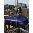 Fantasy Stars Round Outdoor Tablecloth with Umbrella Hole Dark Blue Sky ...
