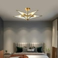 MONIPA Star Shape Brass Ceiling Lamp, Nordic Style, Flush Mount Light ...