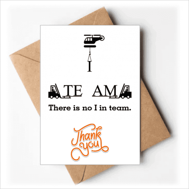 Member Team Forklift Helicopter Thank You Cards Envelopes Blank Note ...