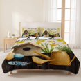 68x98in Quilt Bedding Set, Home Sweet Home Words on Linen Lightweight ...