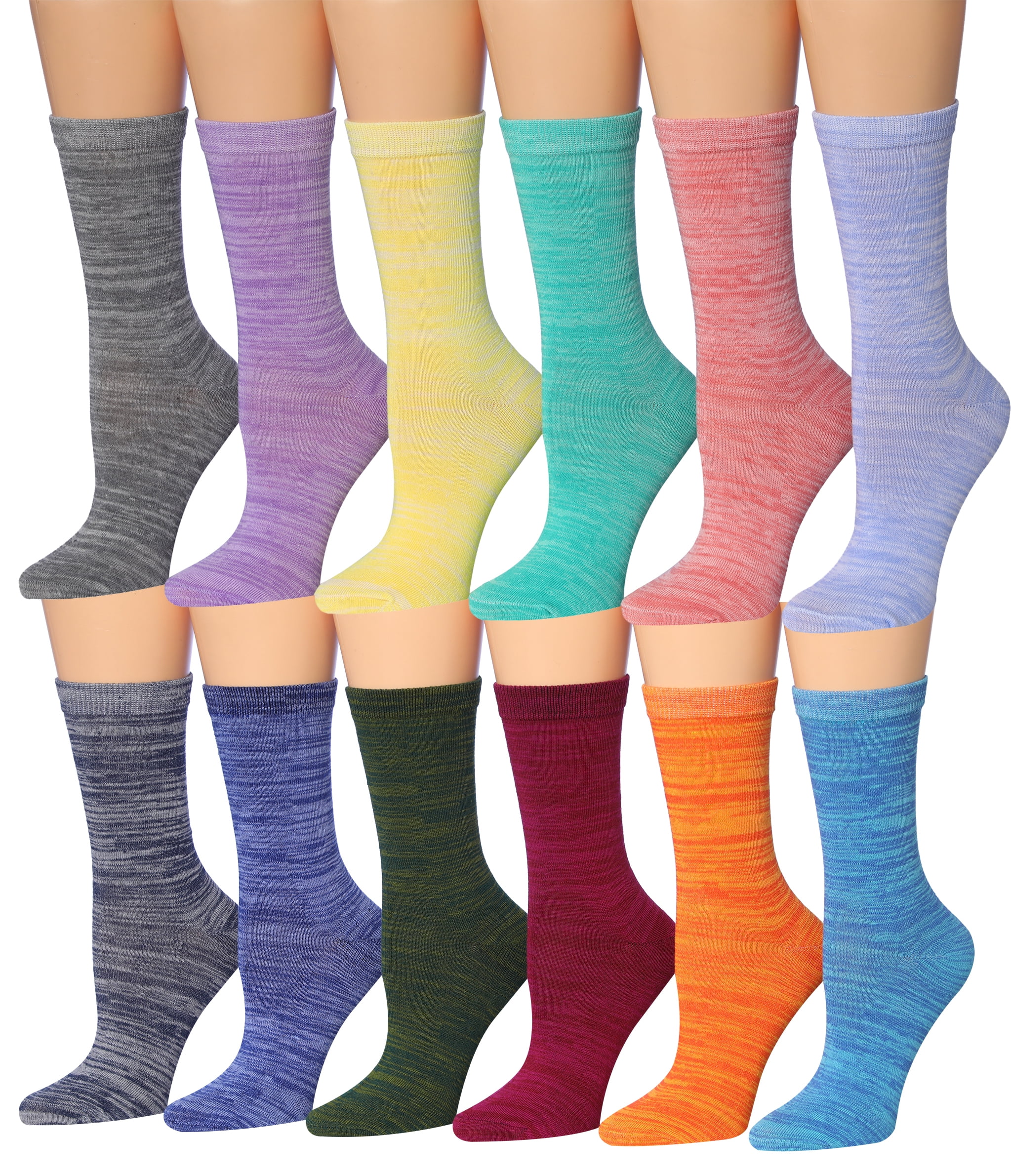 Colorfut Women's 12 Pairs Colorful Patterned Crew Socks WC92-AB ...