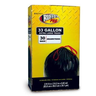 Ruffies Pro 33 gal Trash Bags Drawstring 30 pk - Walmart.com
