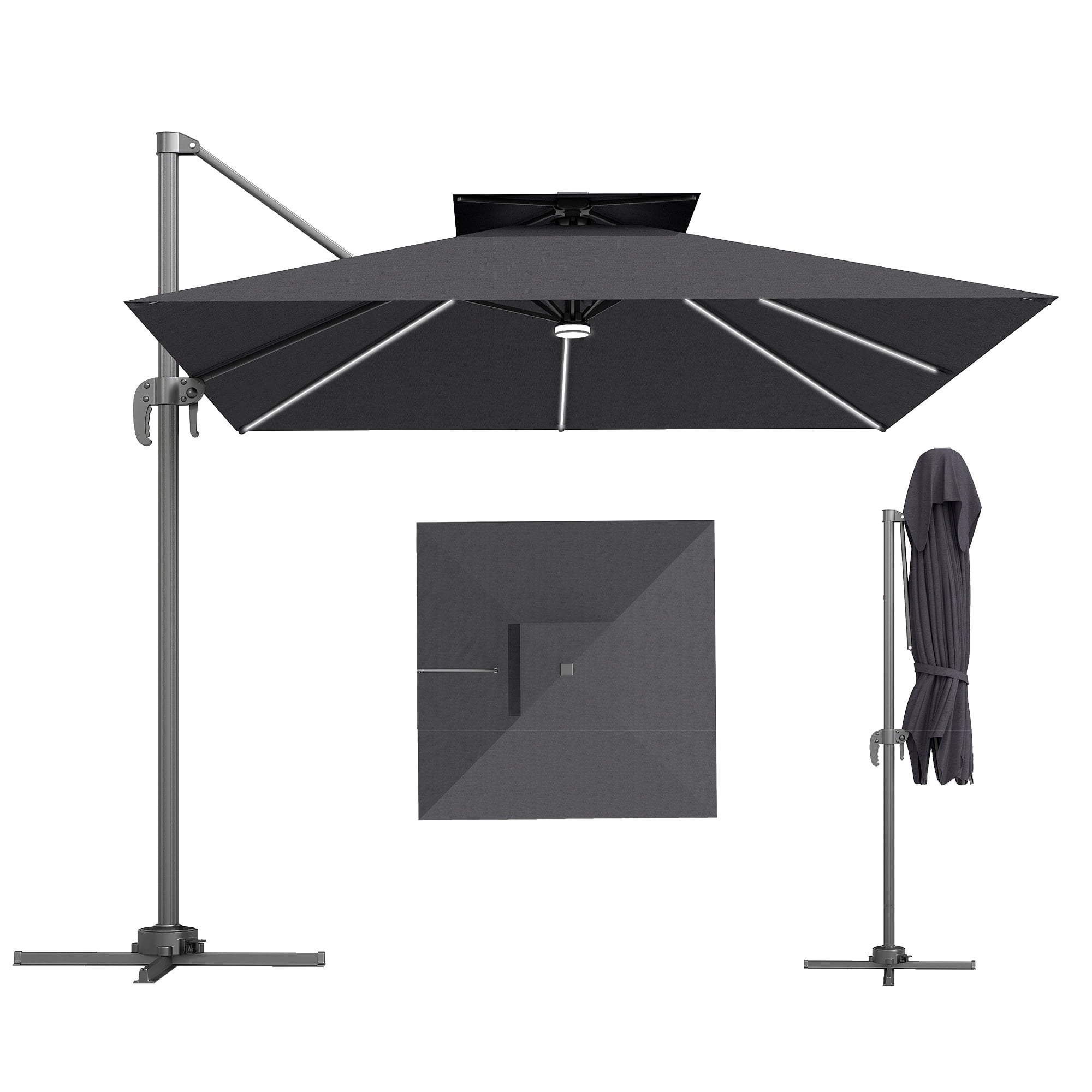 Click here for Outsunny 8 Cantilever Patio Umbrella W/ Solar Powe... prices