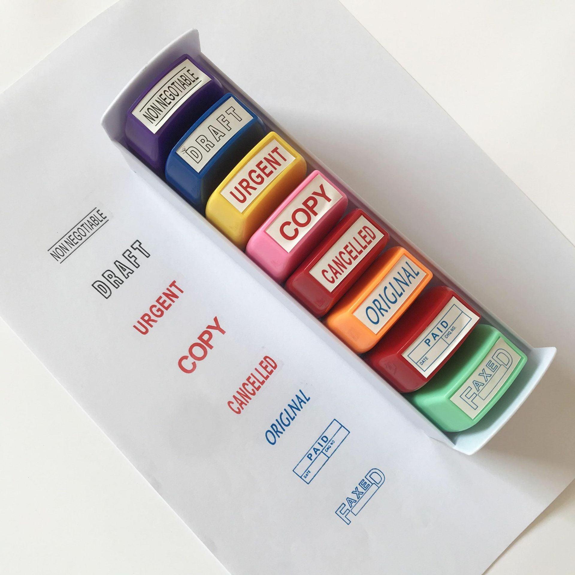 English Affairs Stamp Set,Set of 8 Self Inking Pre-Inked Office Stamp ...