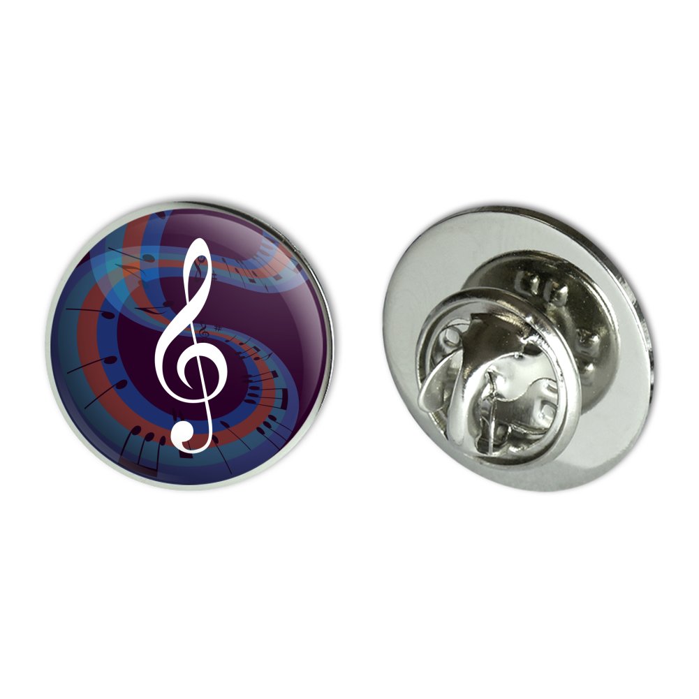 Treble Clef on Music Notes Metal 0.75" Lapel Hat Pin Tie Tack Pinback ...