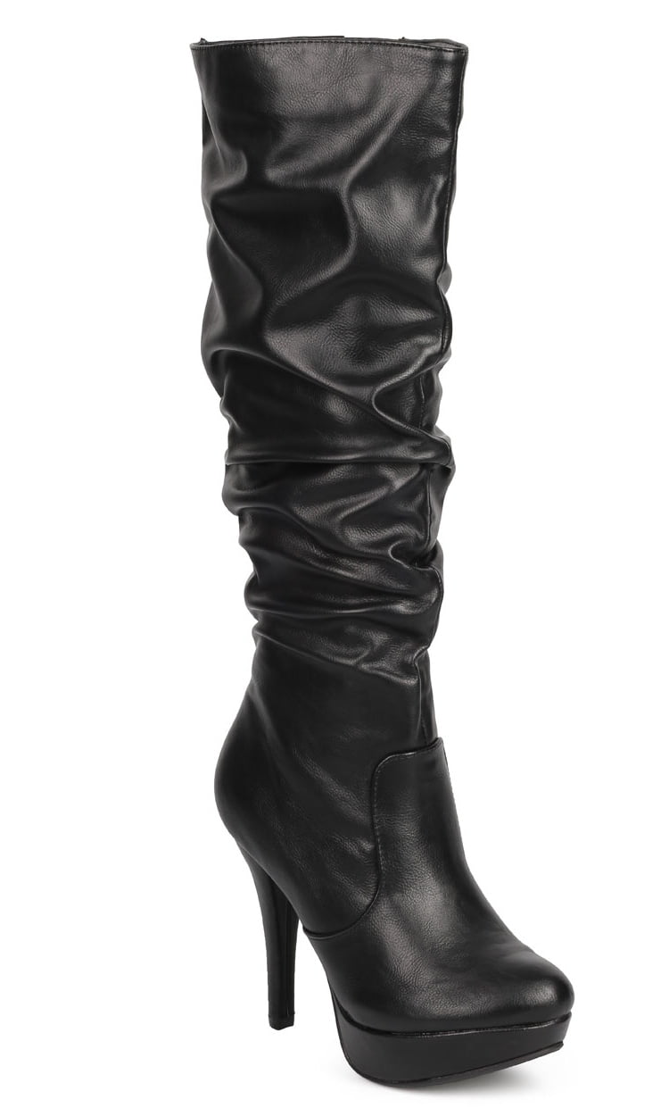 My Delicious Shoes - Delicious DI03 Women Leatherette Knee High Almond ...