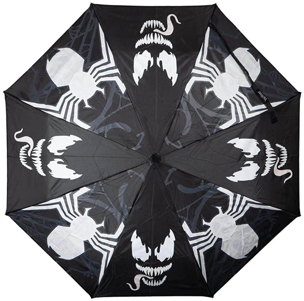 Marvel Venom Liquid Reactive Tongue Compact Umbrella With Travel Case ...