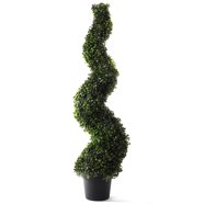 3 ft. Artificial Potted Spiral Green Cedar Topiary - Walmart.com