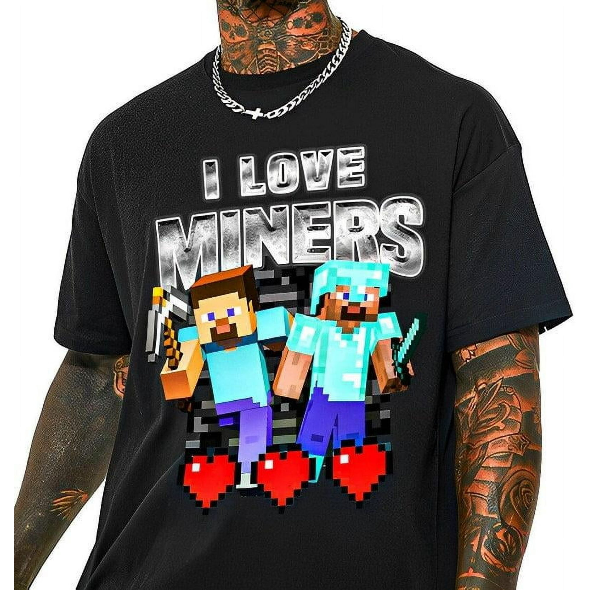 Click here for Fivefive I Love Miners Funny Minecraft Shirt - Fun... prices