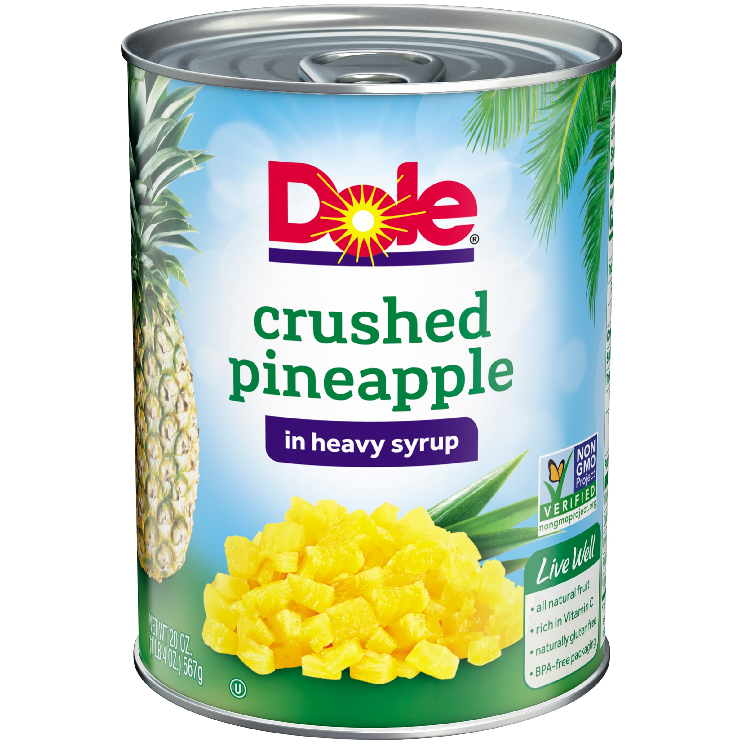 Dole Crushed Pineapple in Heavy Syrup 20 oz. Can - Walmart.com