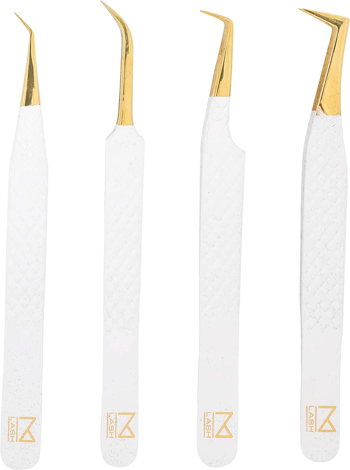 M LASH Set Of 4 Diamond Grip Eyelash Extensions Tweezers - Japanese ...