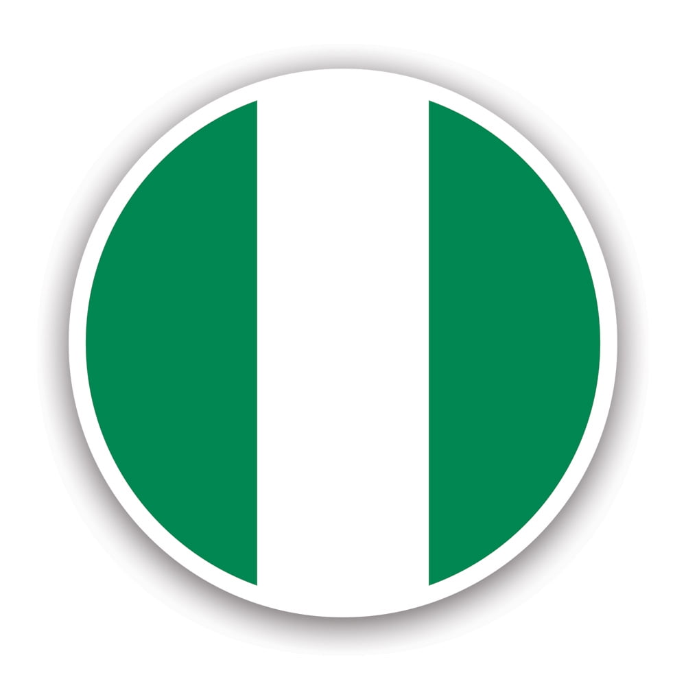 Round Nigerian Flag Sticker Decal - Self Adhesive Vinyl - Weatherproof ...