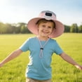 Yuanlong Kids' Solar Powered Fan Sun Hat Summer Bucket Hat Solid Color ...