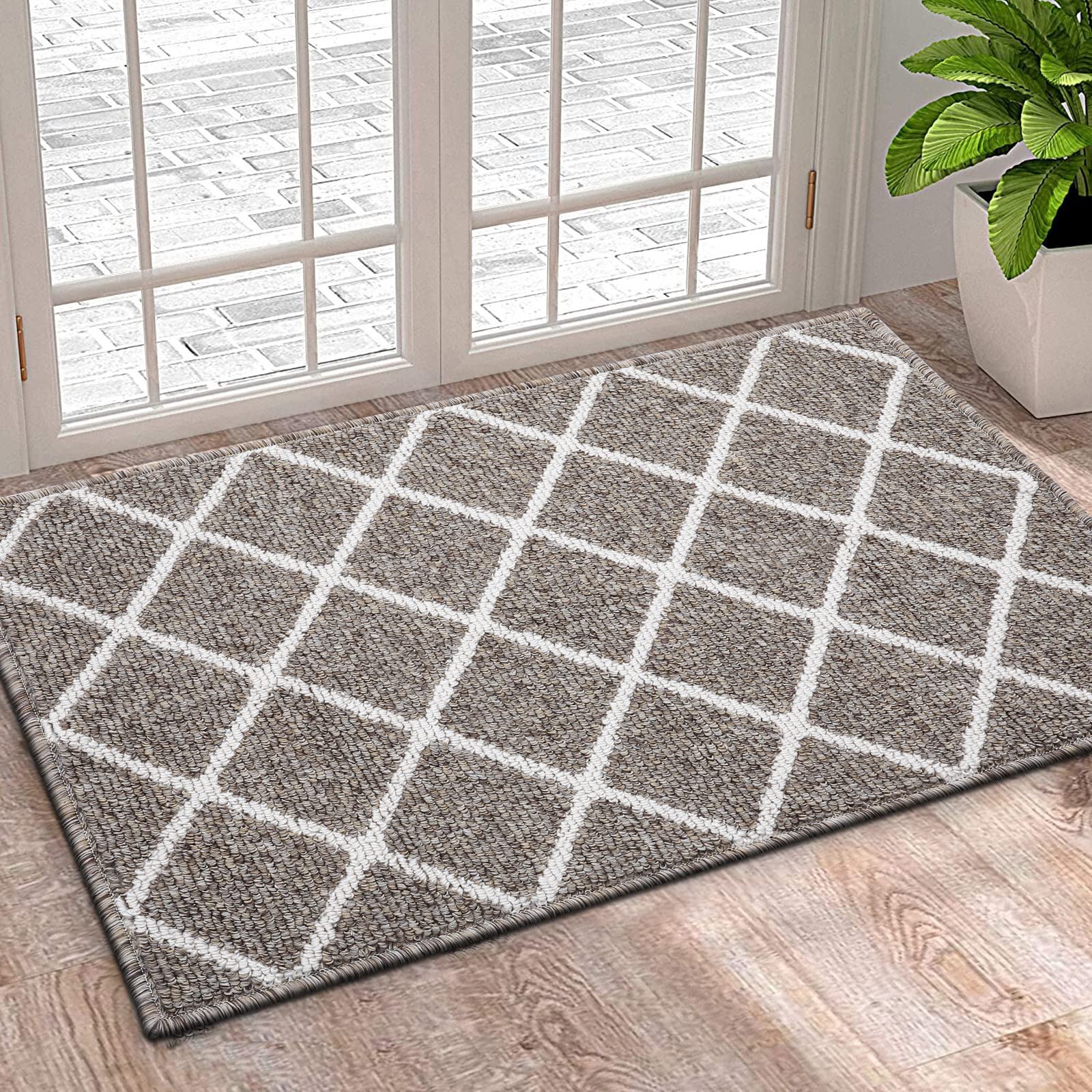 Buganda Indoor Door Mat, 24"x 36", Non Slip Low-Profile Entrance Rug ...