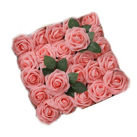 25Pcs Artificial Rose DIY Sweat Delicate Foam Lightweight Fake Flower ...