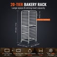 20-Tier Aluminum Commercial Bun Pan Rack with Brake Wheels, Speed ...