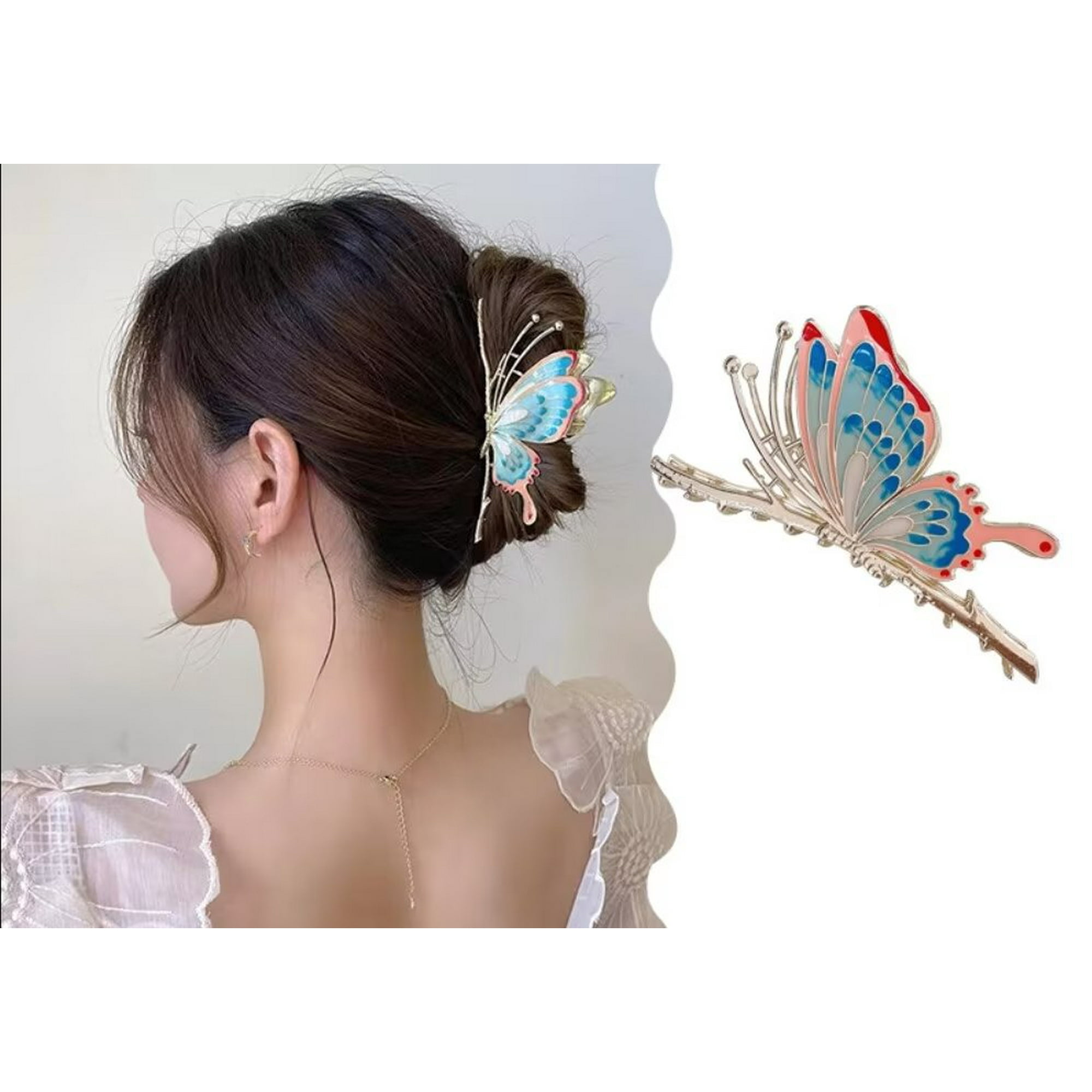 Metal Women s Butterfly Hair Clips Small Cute Hair Clip Colorful Non slip Glitter Hair Clip Thick Hair Thin Hair Claw Fancy Combination Hair