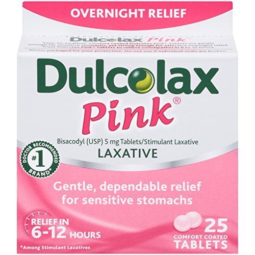 Dulcolax Pink Laxative Gentle Relief Constipation, Sensitive Stomach ...