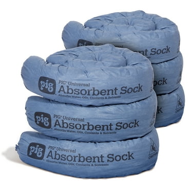 PIG® Mildew-Resistant Absorbent Sock, 4' L x 3" W (3-Pack) - Reusable ...