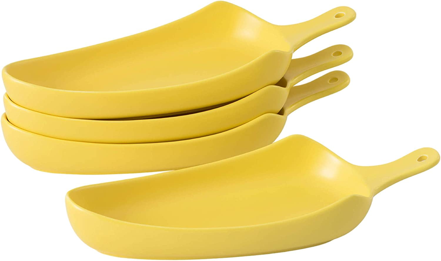 Bruntmor 9" Ceramic Triangle Dinner Plates Set of 4 Lasagna Pan Dishes ...