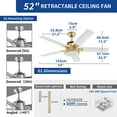 DEXTRUS 52in Farmhouse Ceiling Fans with Light and Remote with 5 Blades ...