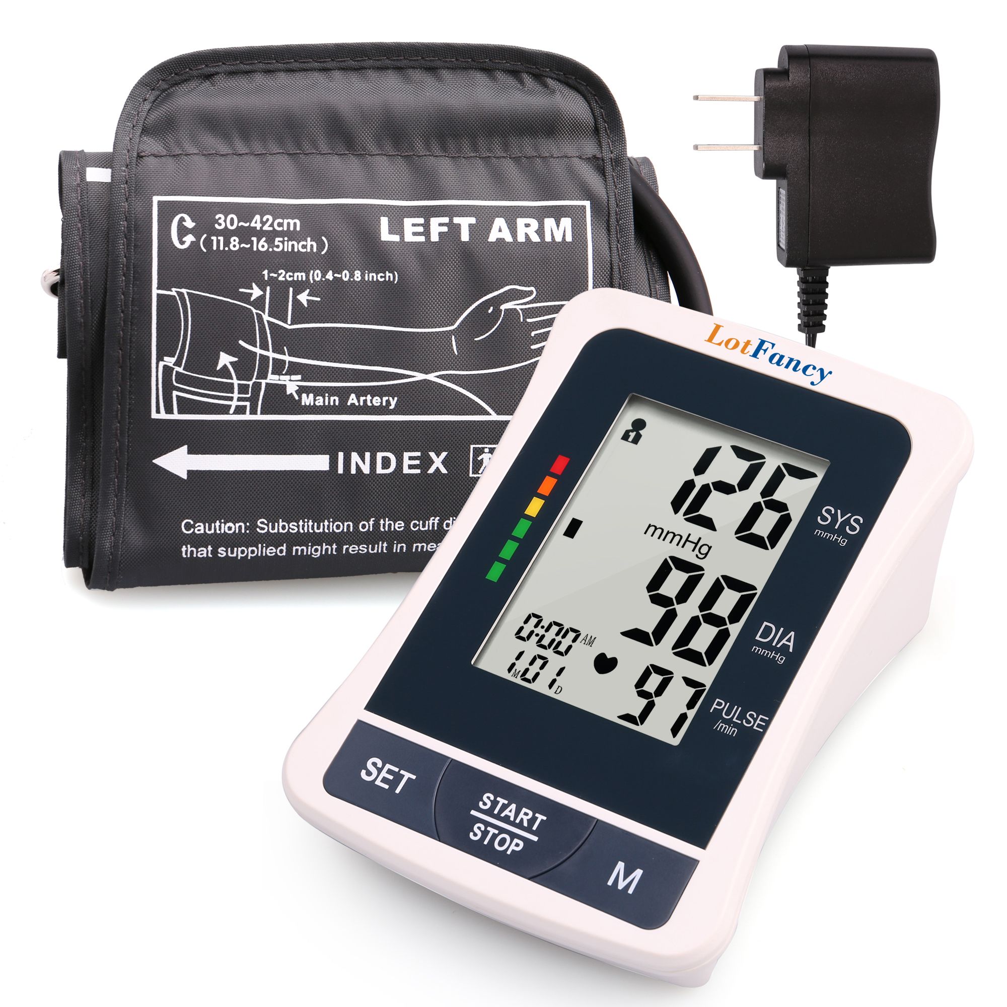 LotFancy Arm Blood Pressure Monitor BP Machine with Large Cuff (12-17 ...
