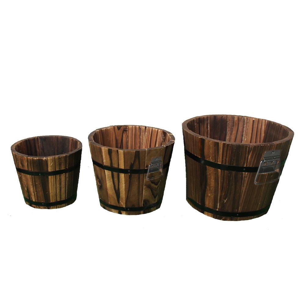 Click here for Har Adhesive 3pcs Retro Wooden Barrel Flower Pot H... prices
