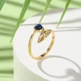 5pc Natural & Gemstone Finger Rings Real 18K Gold Plated 304 Stainless ...