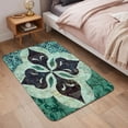 Abstract Green Black Flowers Front Door Mat Indoor Entrance, Vintage ...