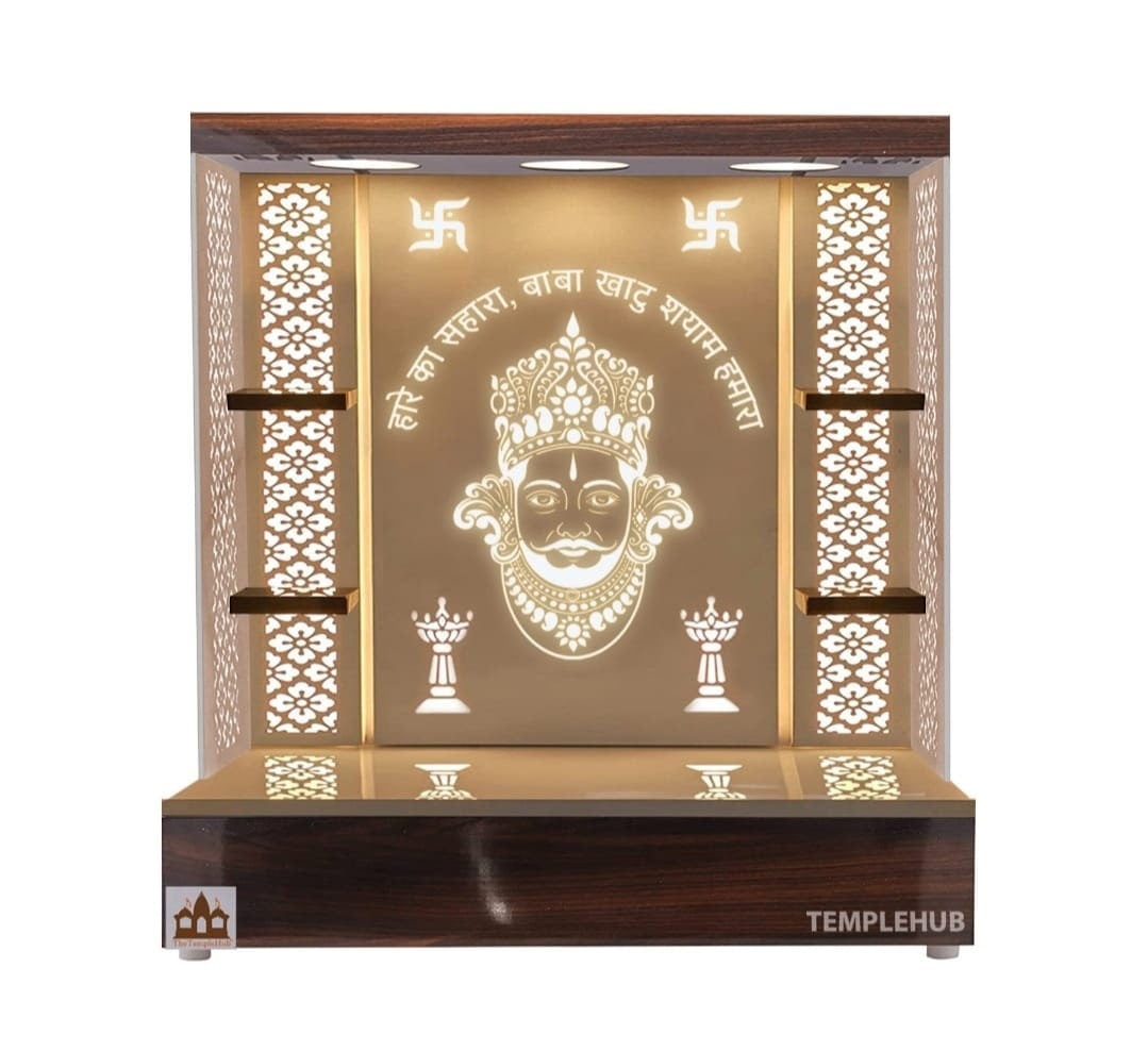 Pooja Mandir / Designer Wooden Temple With LED Lights / Mandir For Home ...