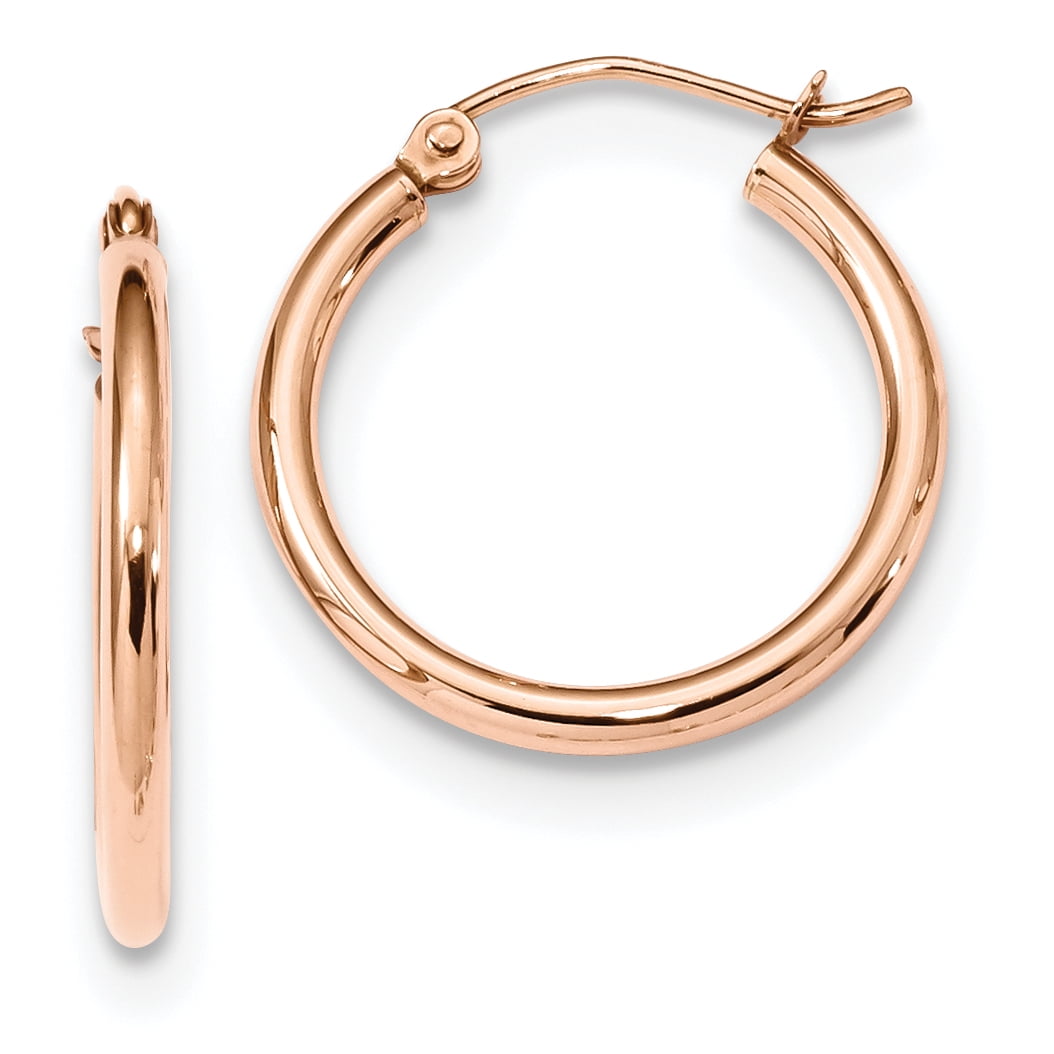 Click here for Saris And Things 10k Rose Gold 2mm Polished Hoop E... prices