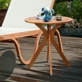 Costway 27'' Solid Wood Round Table for Patio, Deck, Exterior, Outdoor ...