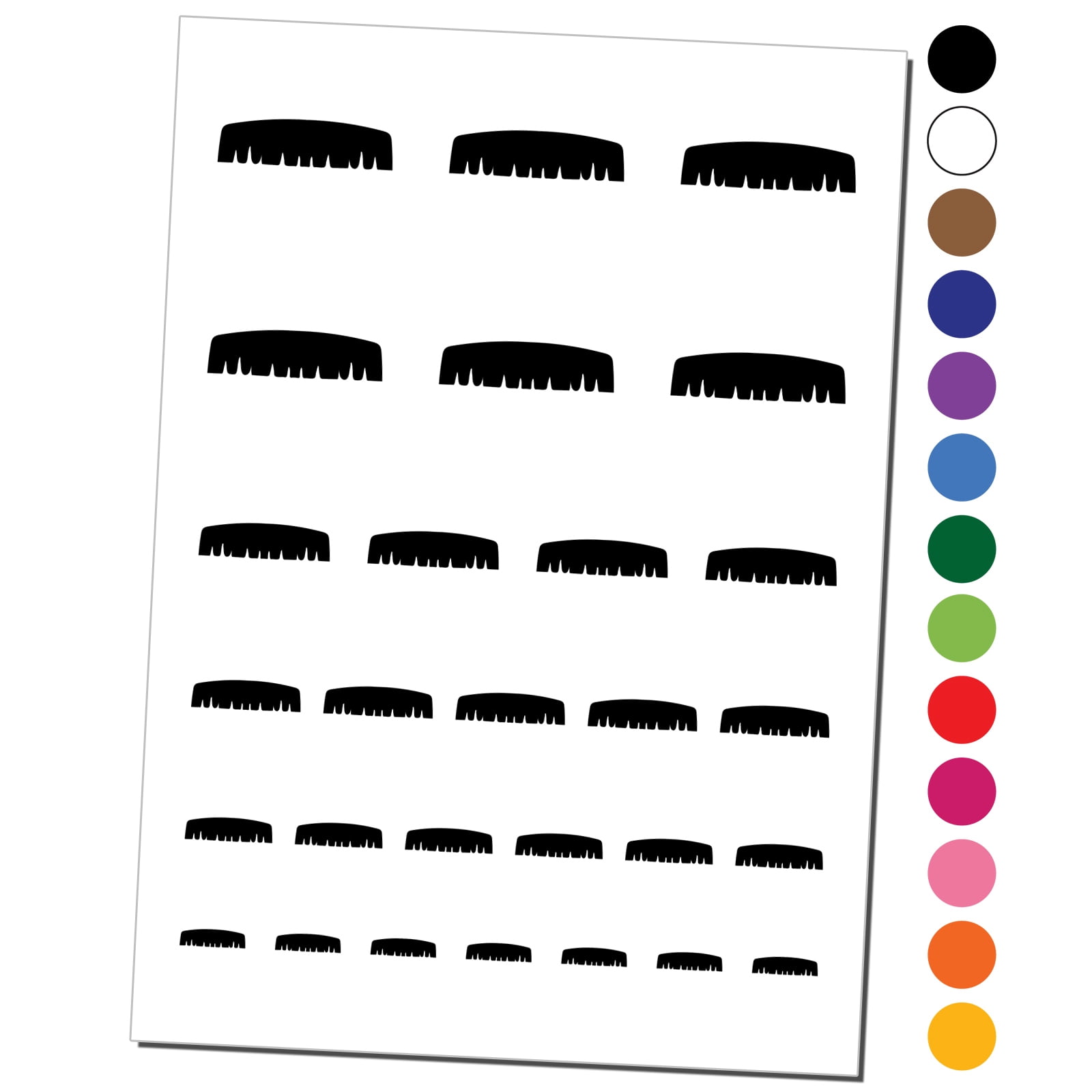 Painter's Brush Mustache Moustache Silhouette Water Resistant Temporary ...