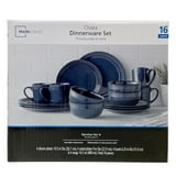 Mainstays Chiara 16-Piece Stoneware Navy Dinnerware Set - Walmart.com